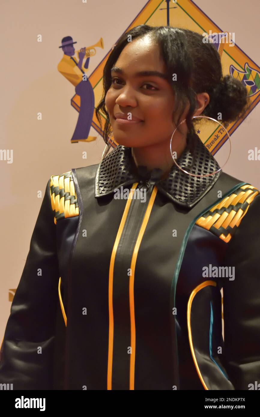 China Anne McClain on the red carpet promoting CW's Black Lightning ...