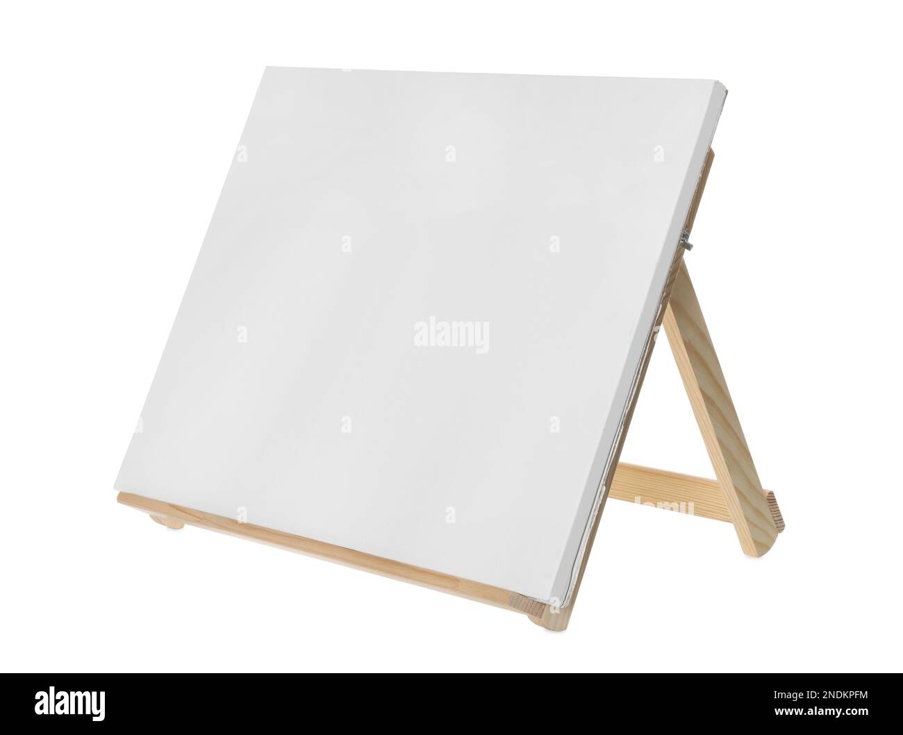 Wooden easel with blank sheet of paper isolated on white Stock Photo ...