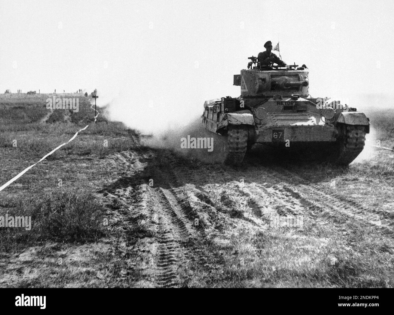 Combined infantry and tank exercise made by men of the 8th army which ...