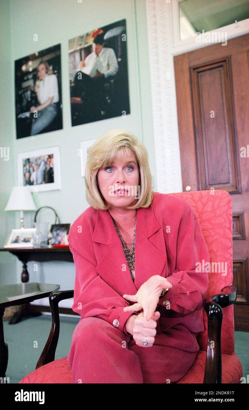 Tipper Gore talks to a reporter in her office in Washington, Monday ...