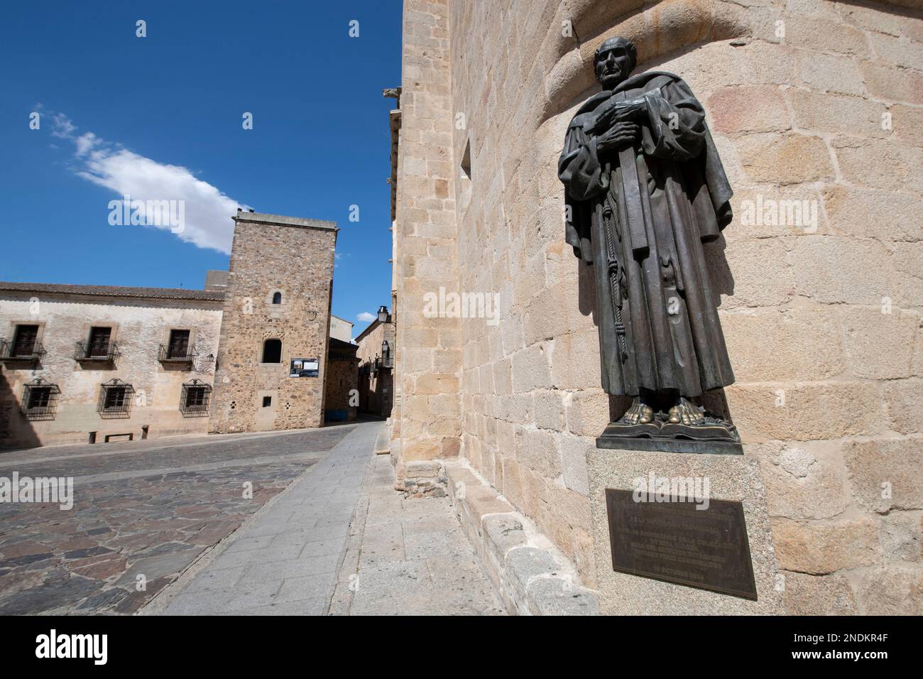 Statue of San Pedro de Alcántara, Co-Cathedral of Cáceres, Cáceres ...