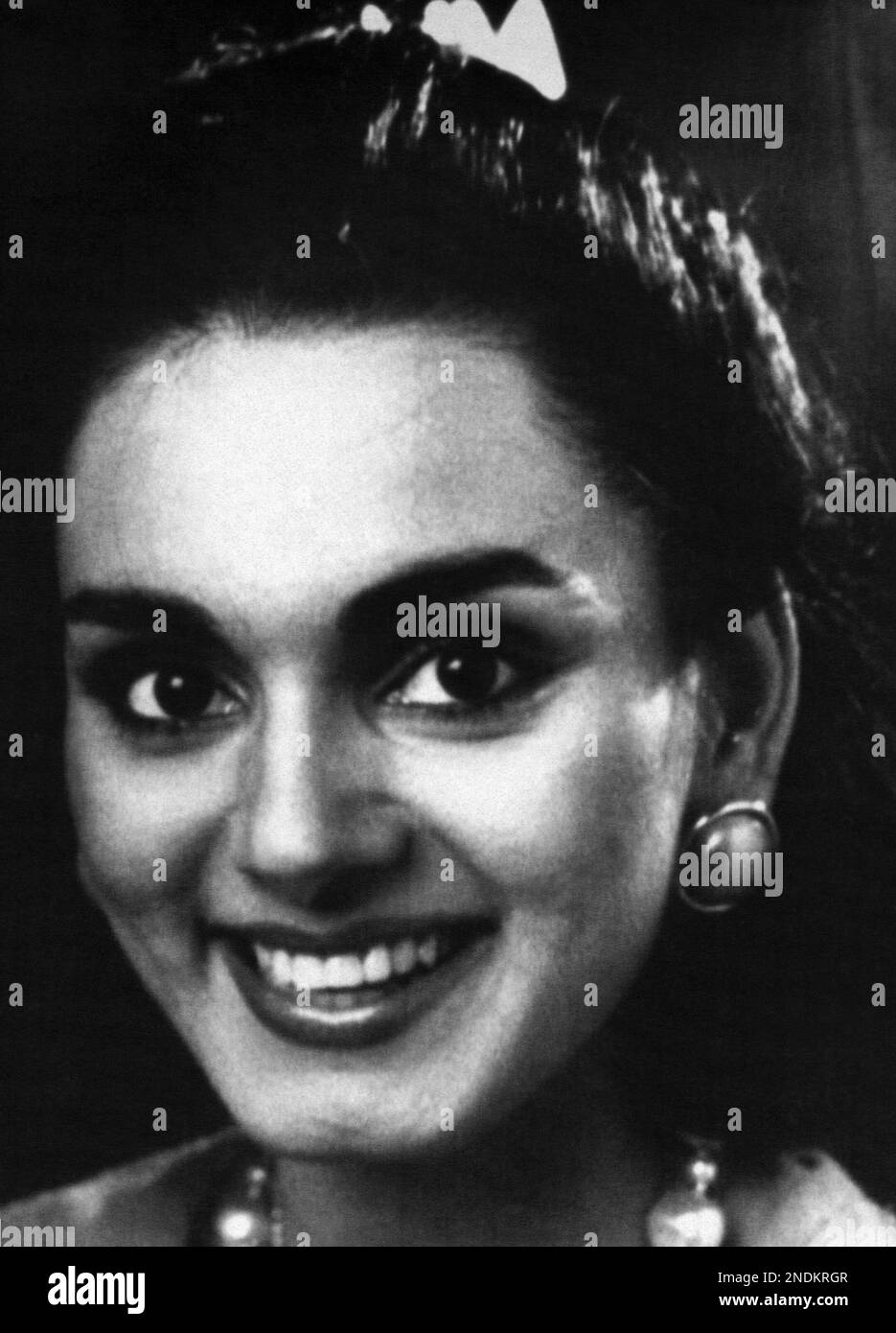 Undated portrait of Neerja Mishra, (Neerja Bhanot), the Pan Am flight ...