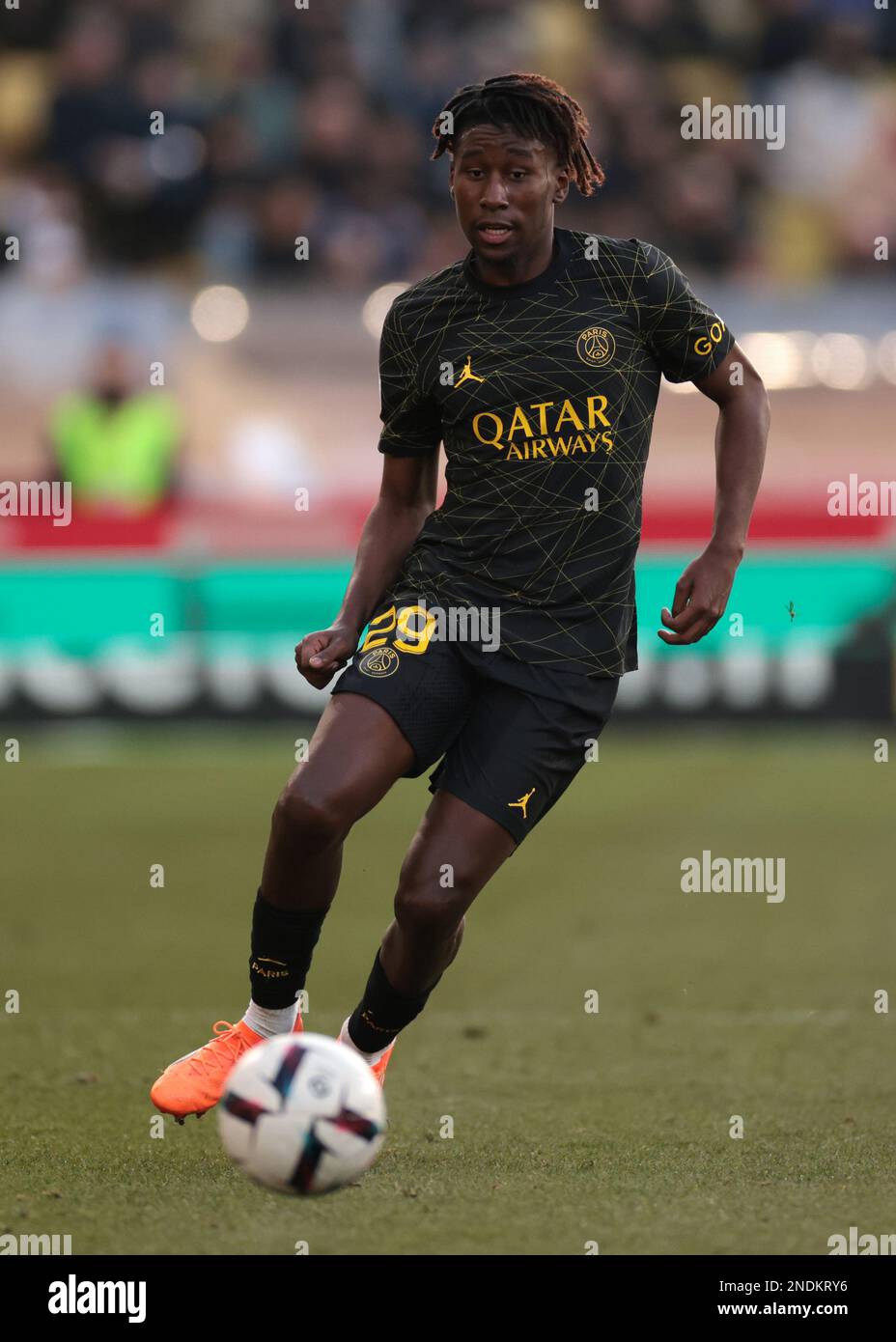 Monaco, Monaco, 11th February 2023. Timothee Pembele of PSG during the ...