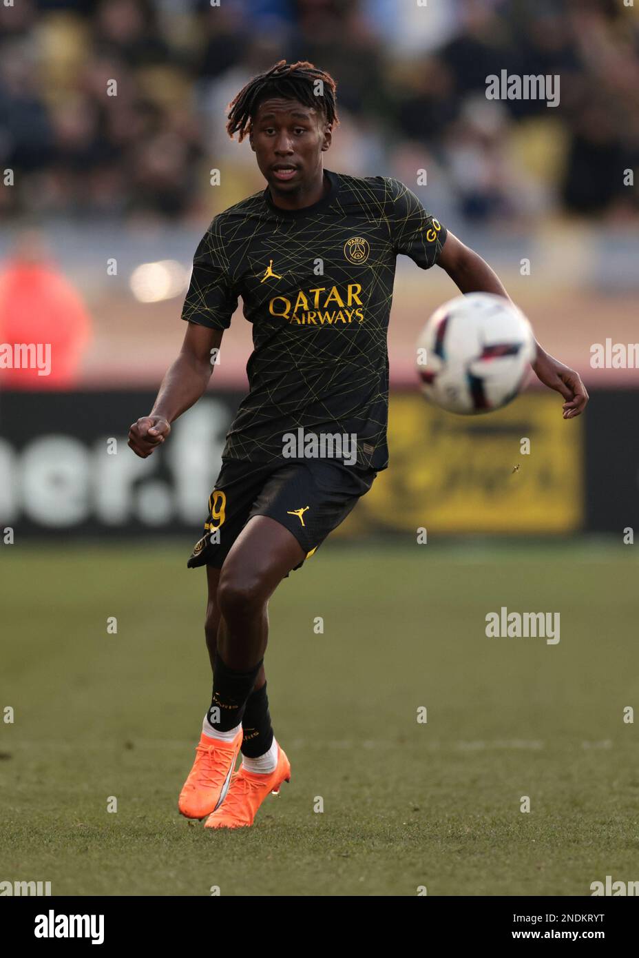 Monaco, Monaco, 11th February 2023. Timothee Pembele of PSG during the ...