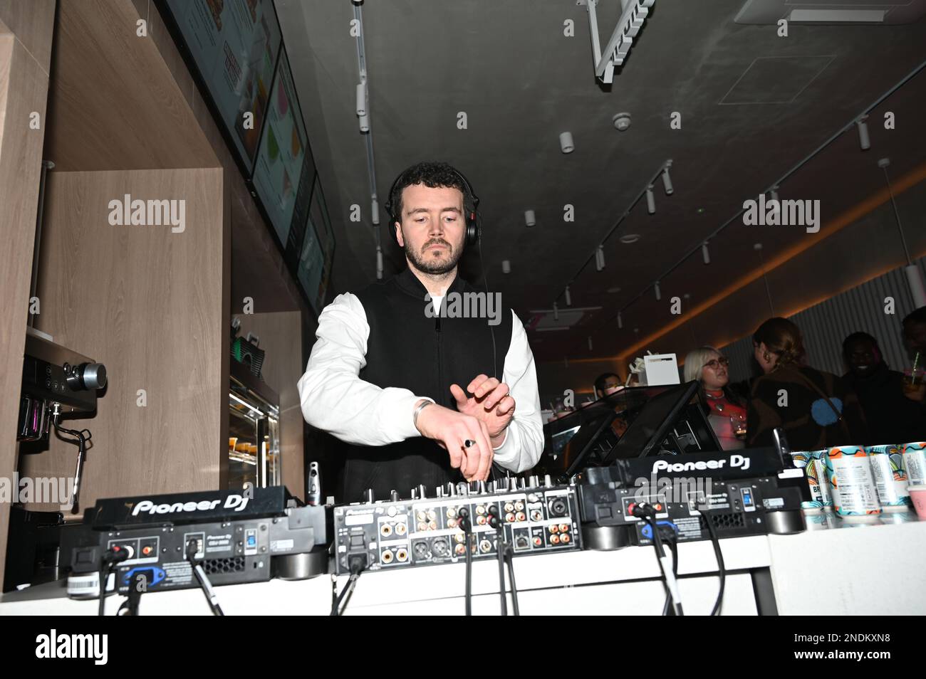 London, UK. 15th Feb, 2023. Woody Cook performed at the VIP launch of ...