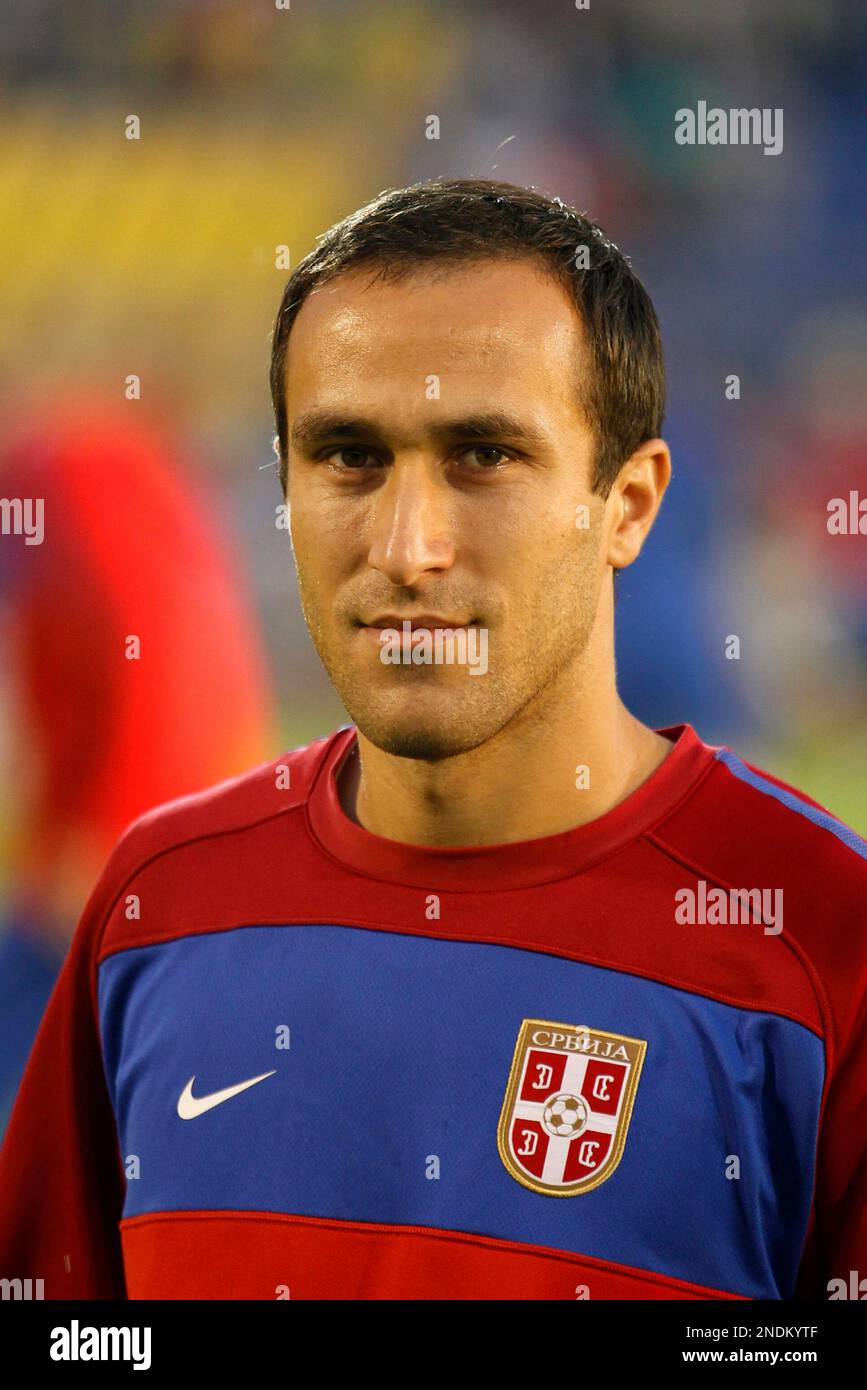 Serbia's Dragan Mrdja is seen ahead of their friendly soccer match ...