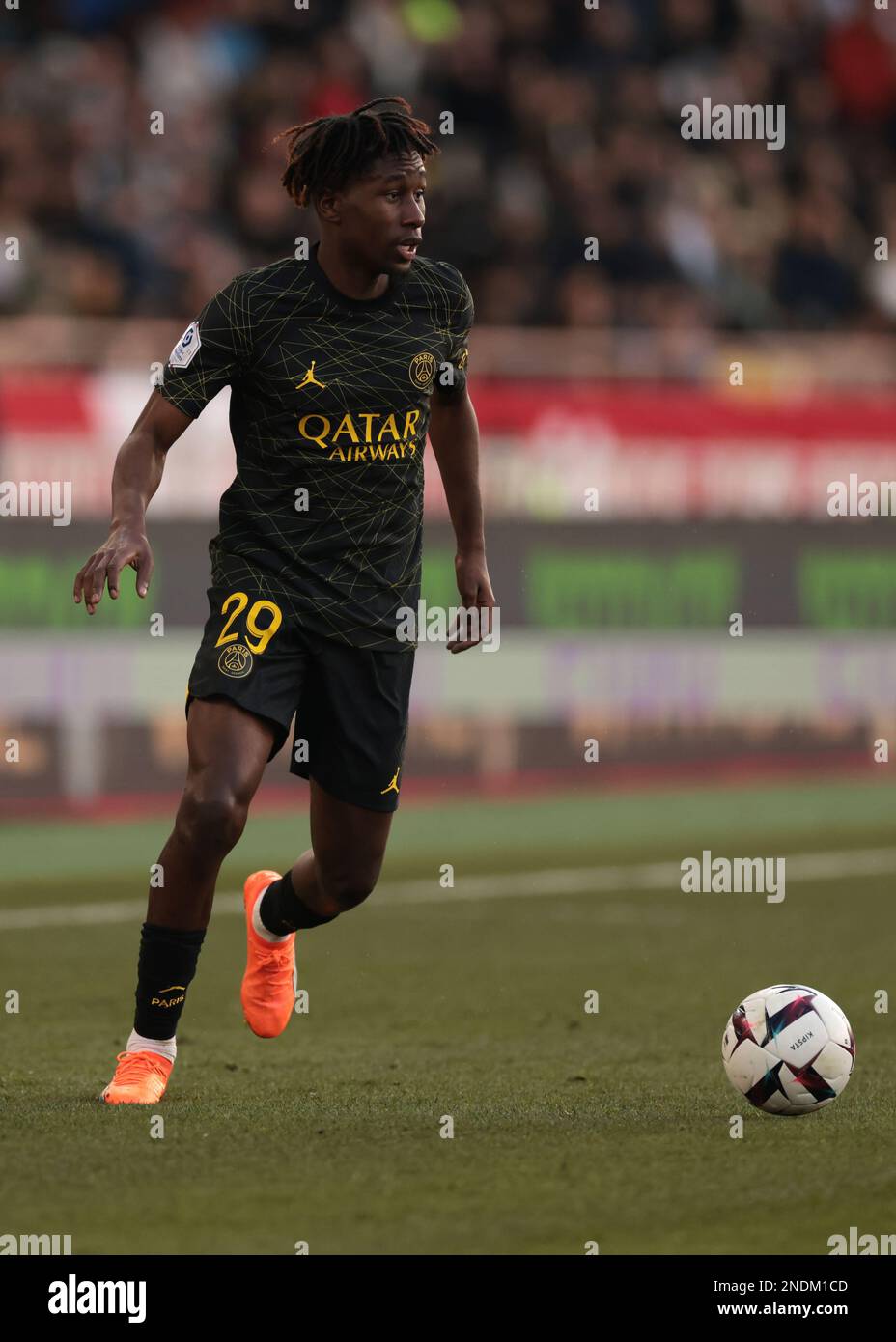 Monaco, Monaco, 11th February 2023. Timothee Pembele of PSG during the ...