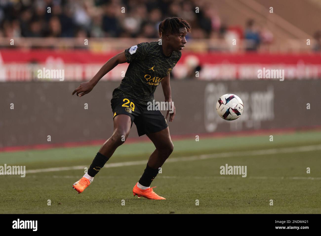 Monaco, Monaco, 11th February 2023. Timothee Pembele of PSG during the ...