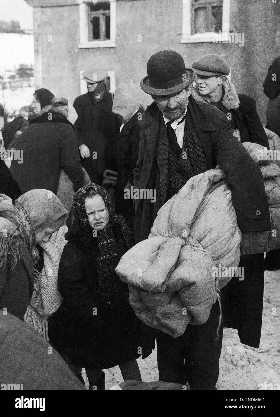 The evacuation from the zone battle of the towns’ people of Harlange on ...