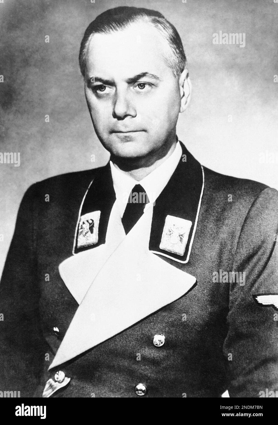 Reich Minister Alfred Rosenberg in his uniform in Germany on March 12 ...