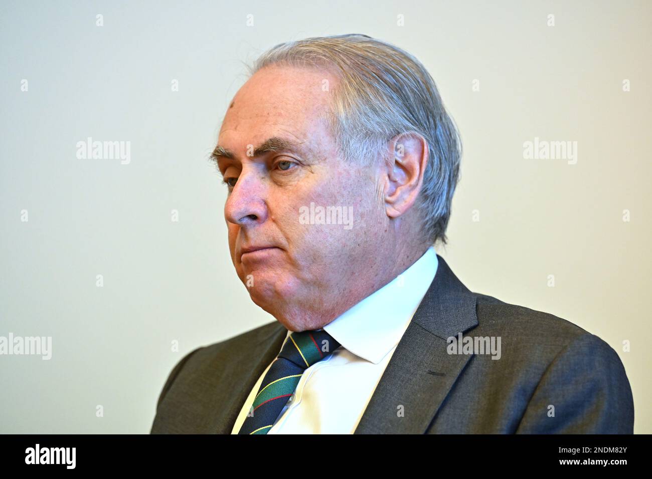 Minister for Trade Don Farrell is interviewed at Parliament House in ...