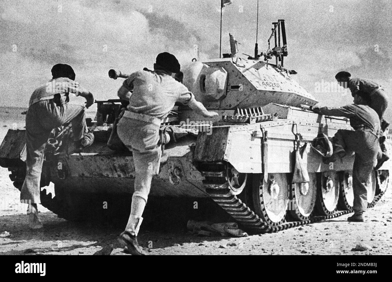Men of a new fighting French armored column prepare for action with the ...