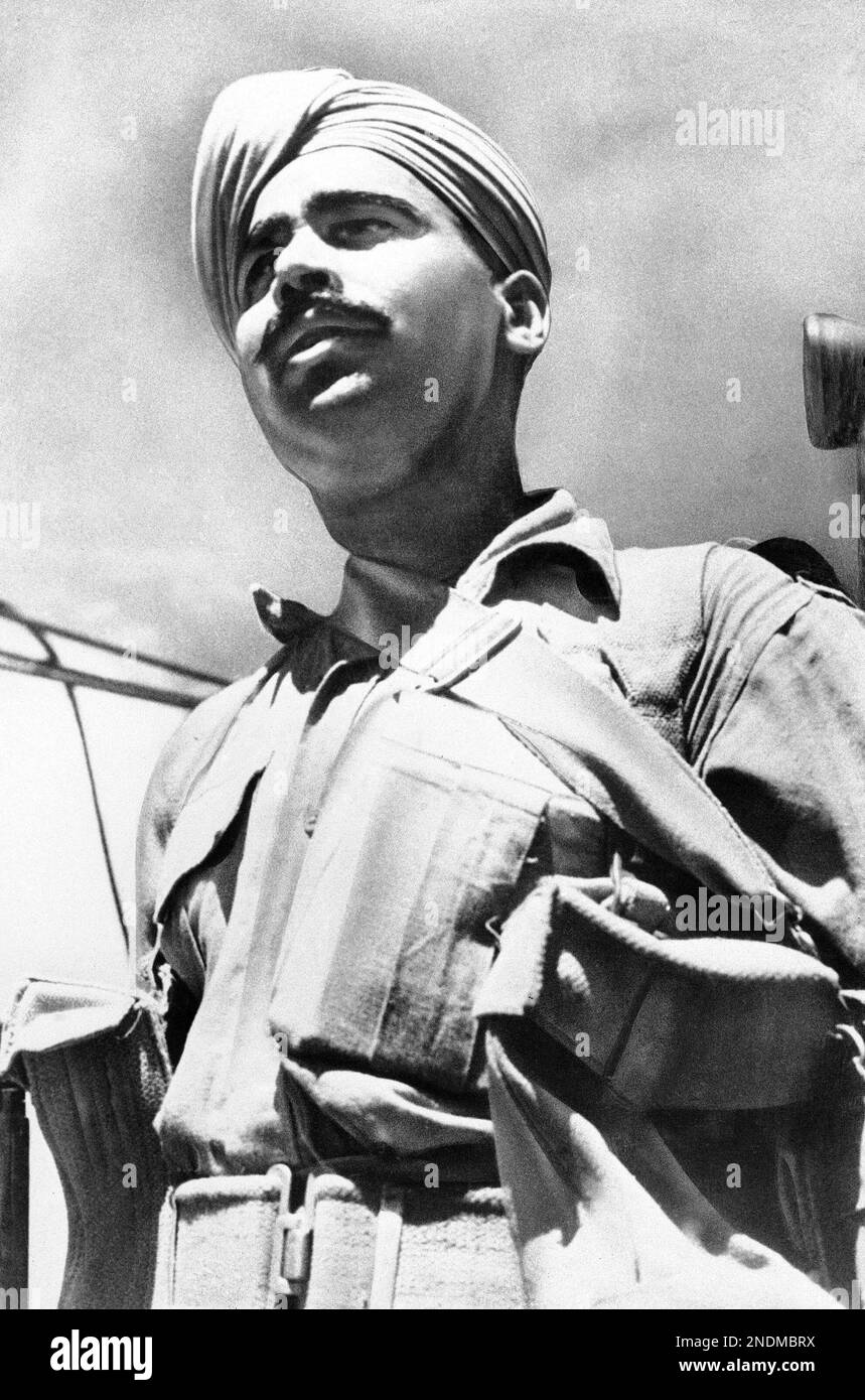 A typical Indian soldier after his arrival in Singapore in April ...