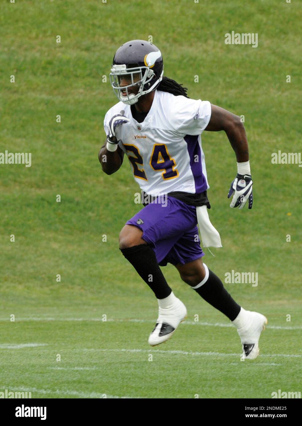 Minnesota Vikings cornerback DeAndre Wright goes through drills during NFL football workouts ...
