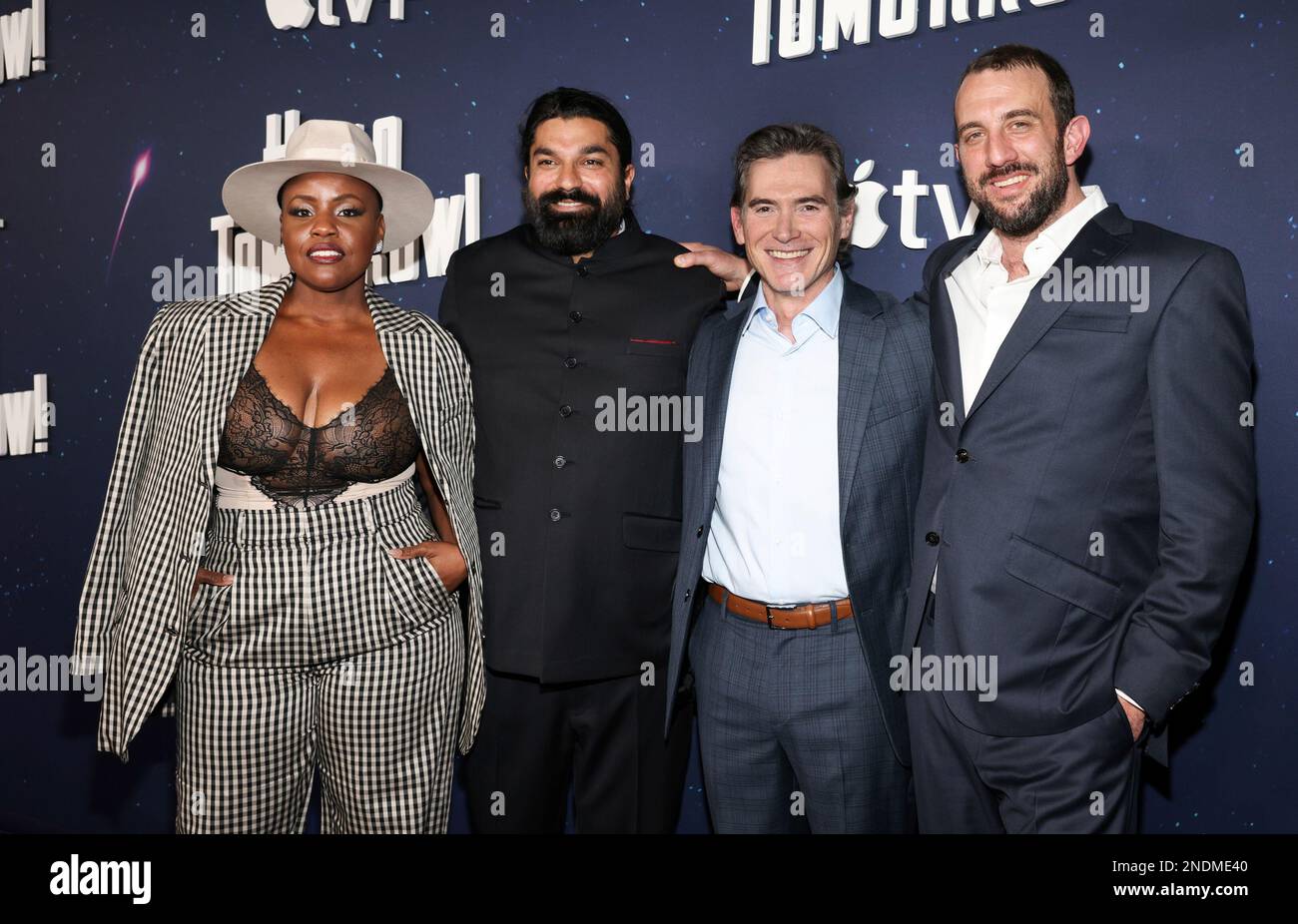 Haneefah Wood, left, Amit Bhalla, Billy Crudup, and Lucas Jansen attend ...