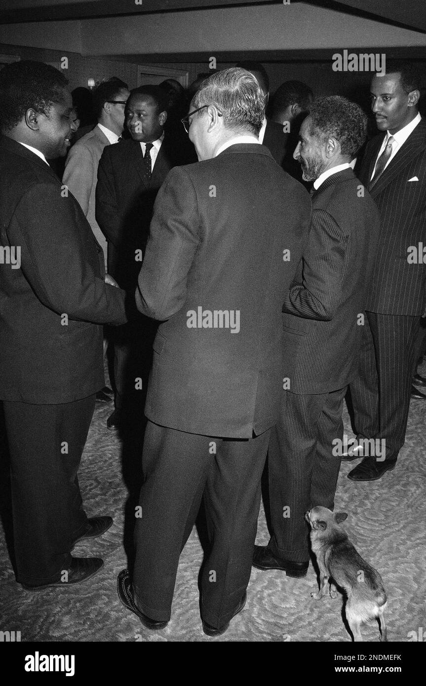 Little Dog, named Lulu, of Emperor Haile Selassie of Ethiopia, stands ...
