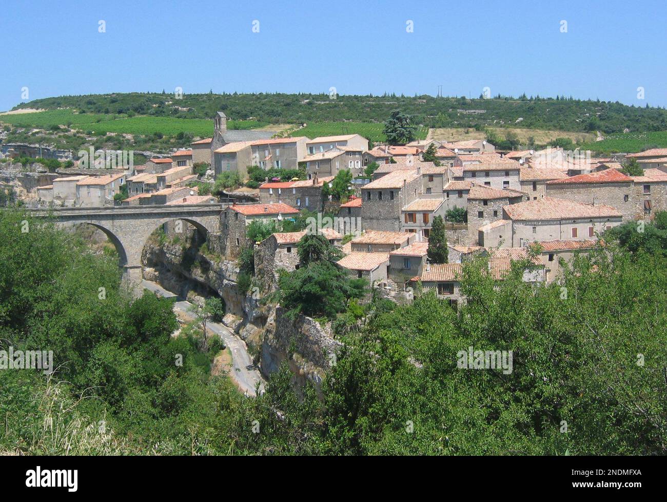 This July 2007 photo shows a view of the Cathar city of Minerve in ...