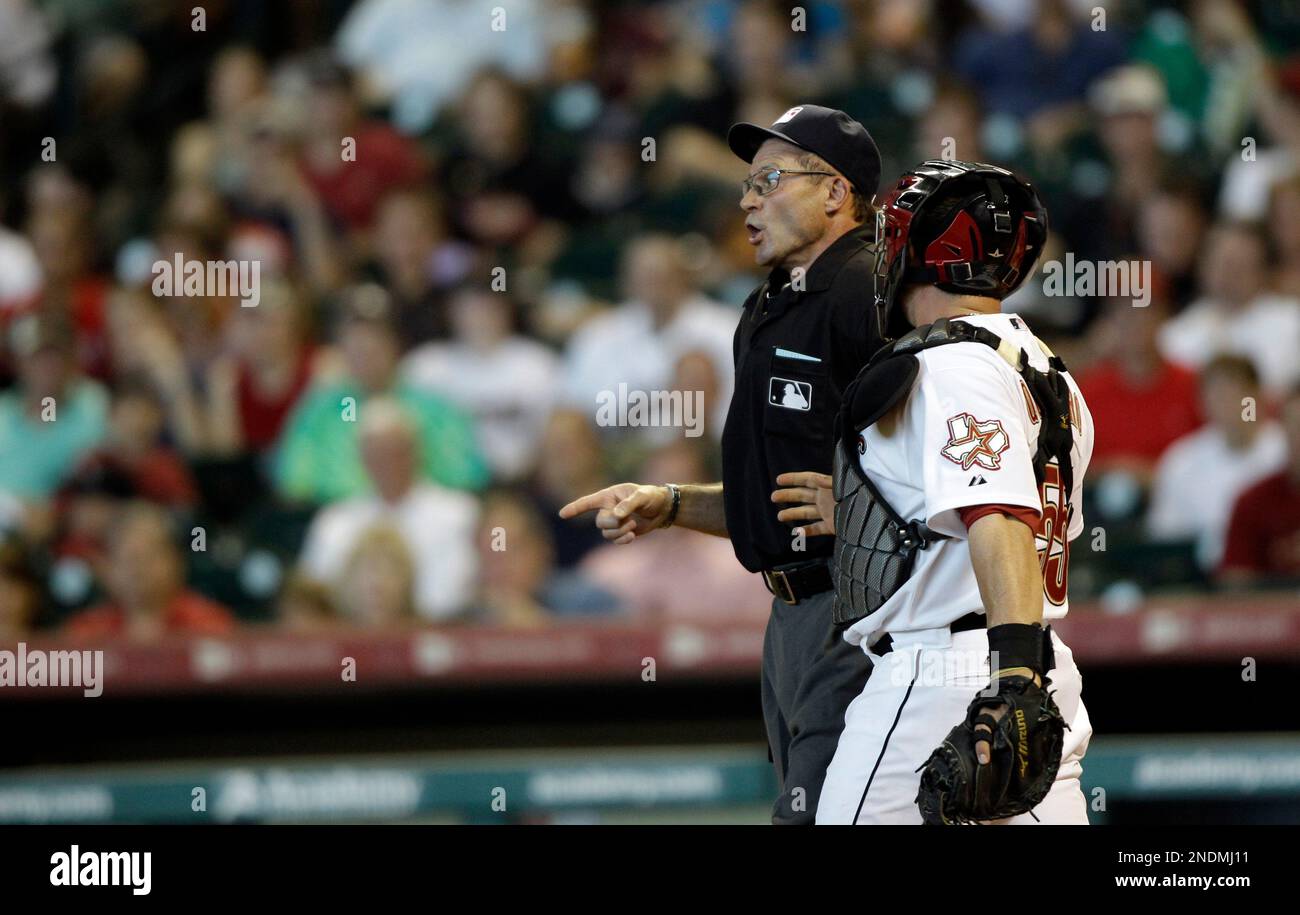 Home plate umpire Bill Hohn ejects Houston Astros starting pitcher Roy ...