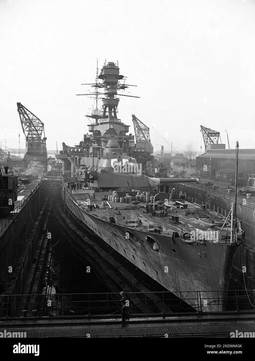 A small glass covered sun deck is being built in the 32,000 tons battle ...