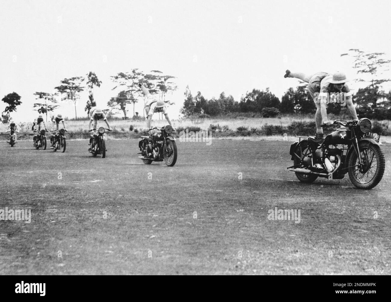 Nurses in the first aid nursing yeomanry are taught stunt riding on ...