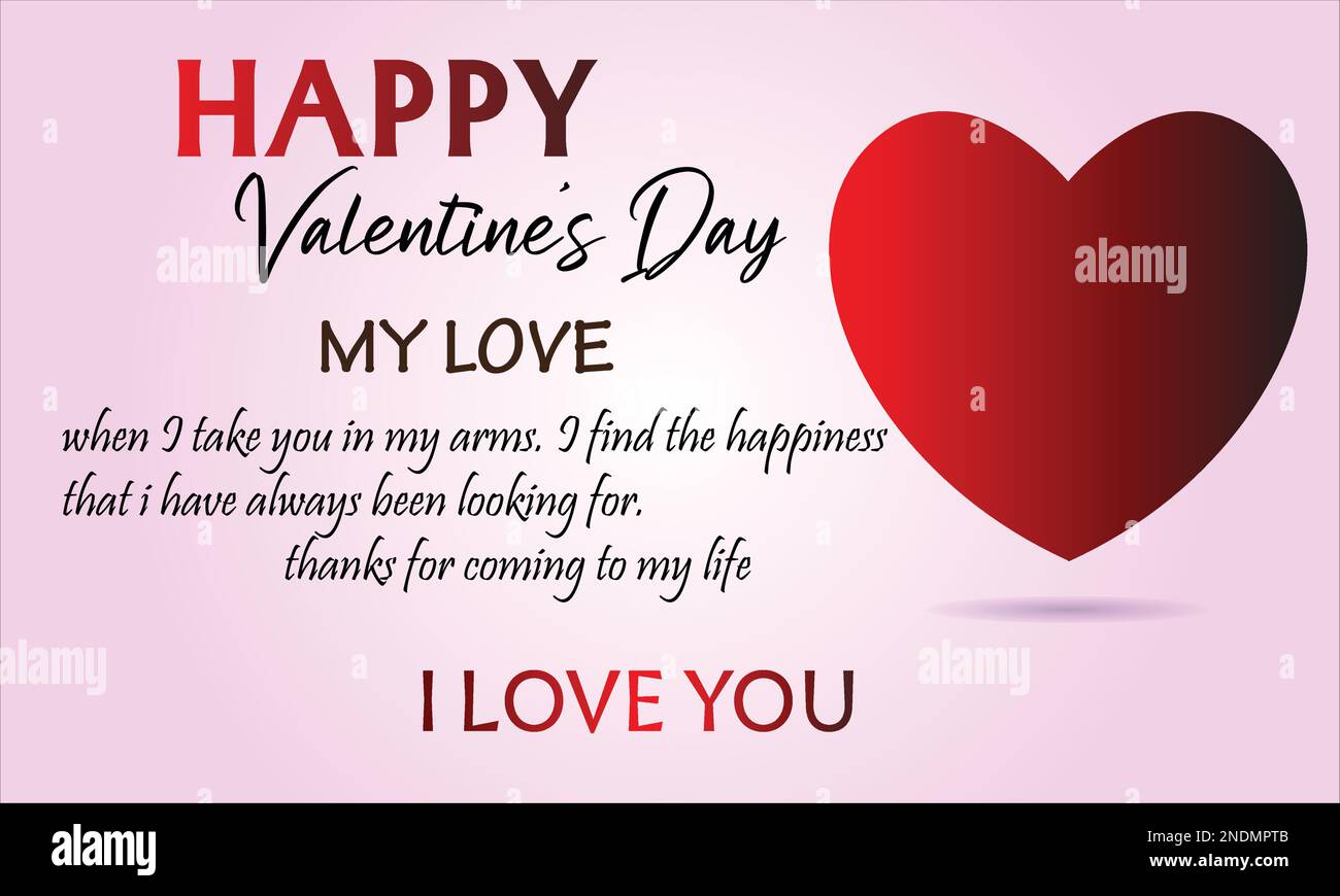 Valentines day background with heart pattern and typography of happy ...