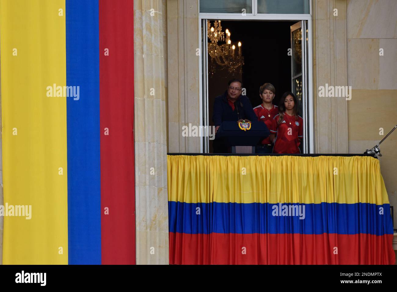 Colombian president Gustavo Petro speaks during a demonstration to ...
