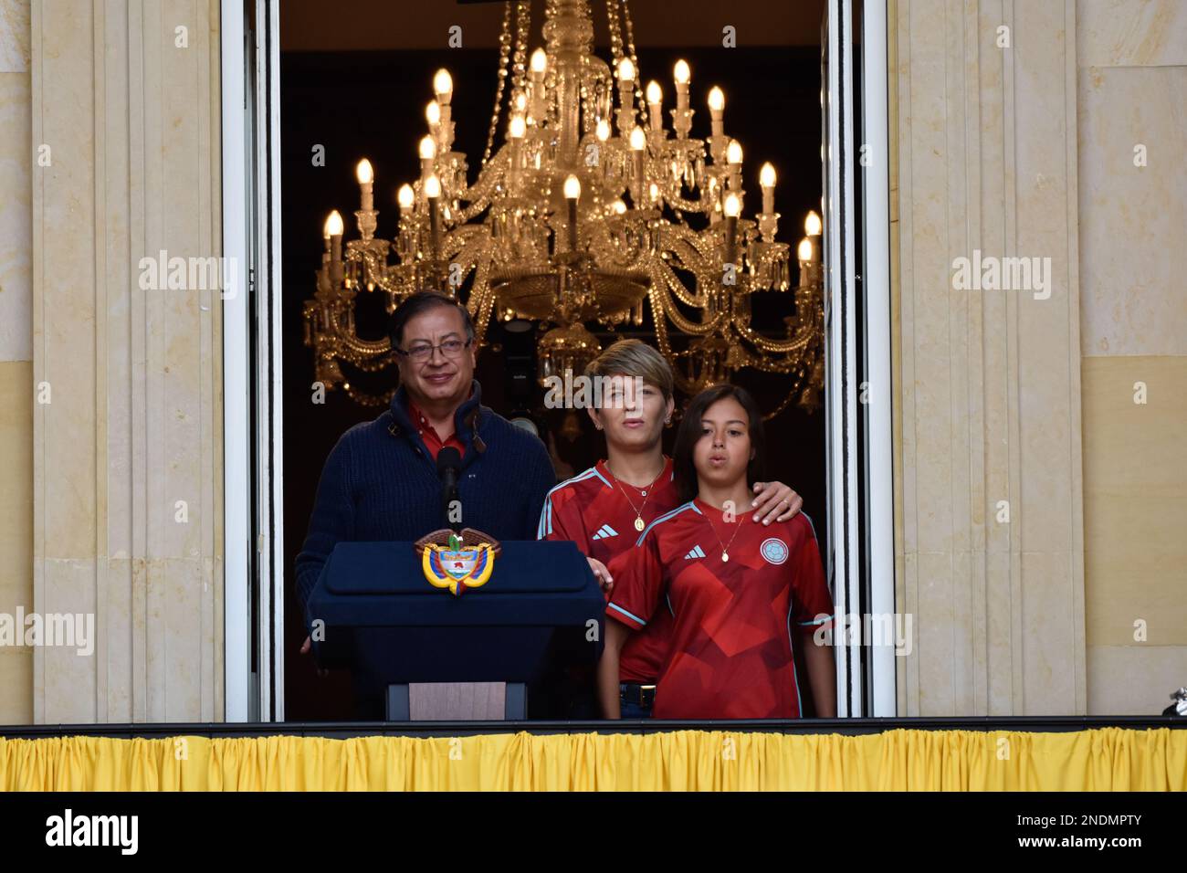 Colombian president Gustavo Petro speaks during a demonstration to ...