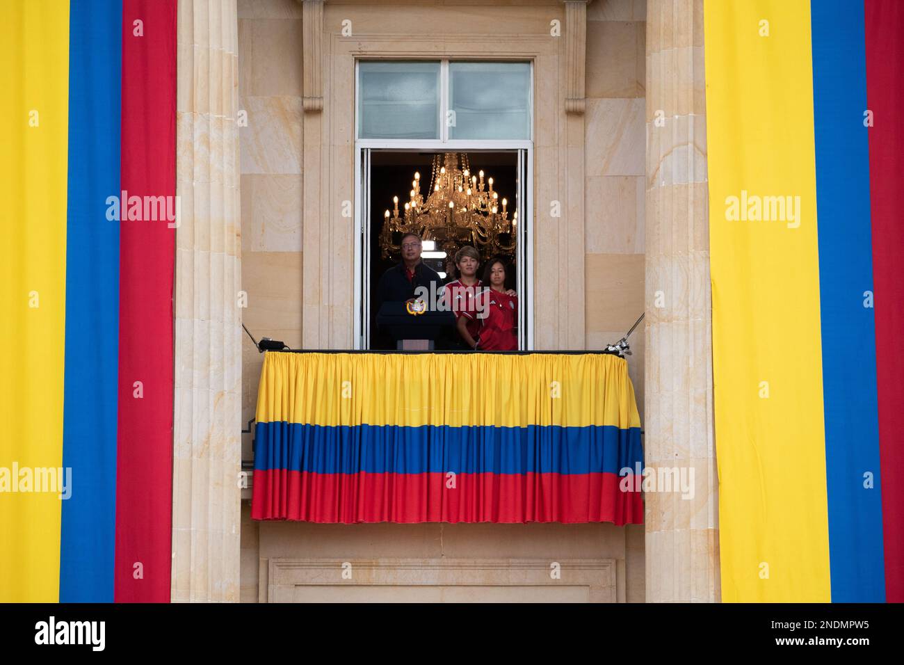 Colombian president Gustavo Petro speaks during a demonstration to ...