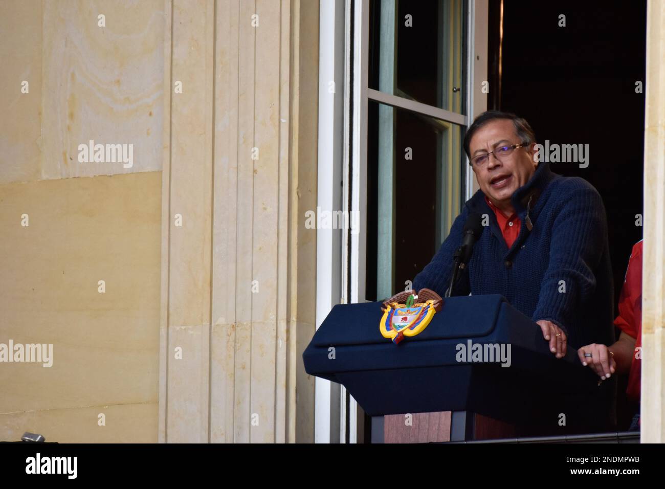 Colombian president Gustavo Petro speaks during a demonstration to ...