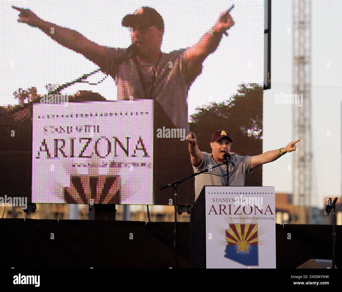 Larry Wachs, of Atlanta Radio's "Regular Guys" show, addresses a ...