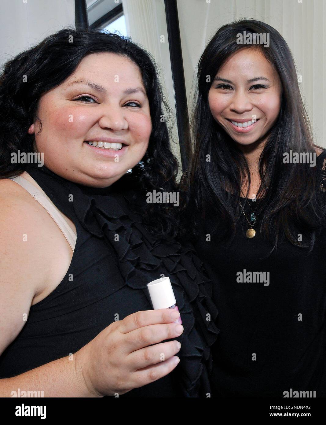 Benefit Makeup artist, Michelle Avedissian, at left, and Camille Mana ...