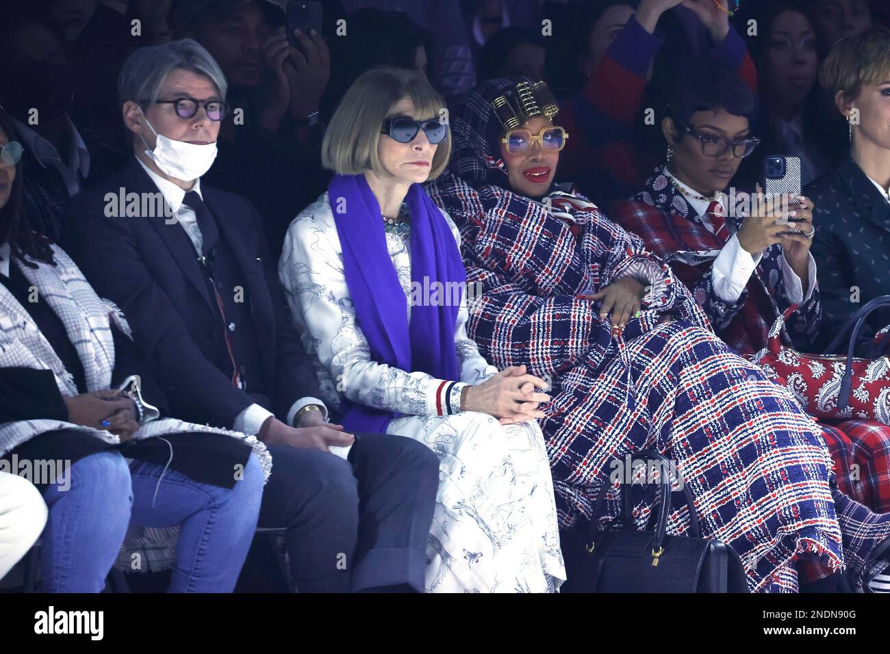 New York, USA. 14th Feb, 2023. Andrew Bolton, Anna Wintour and Erykah ...