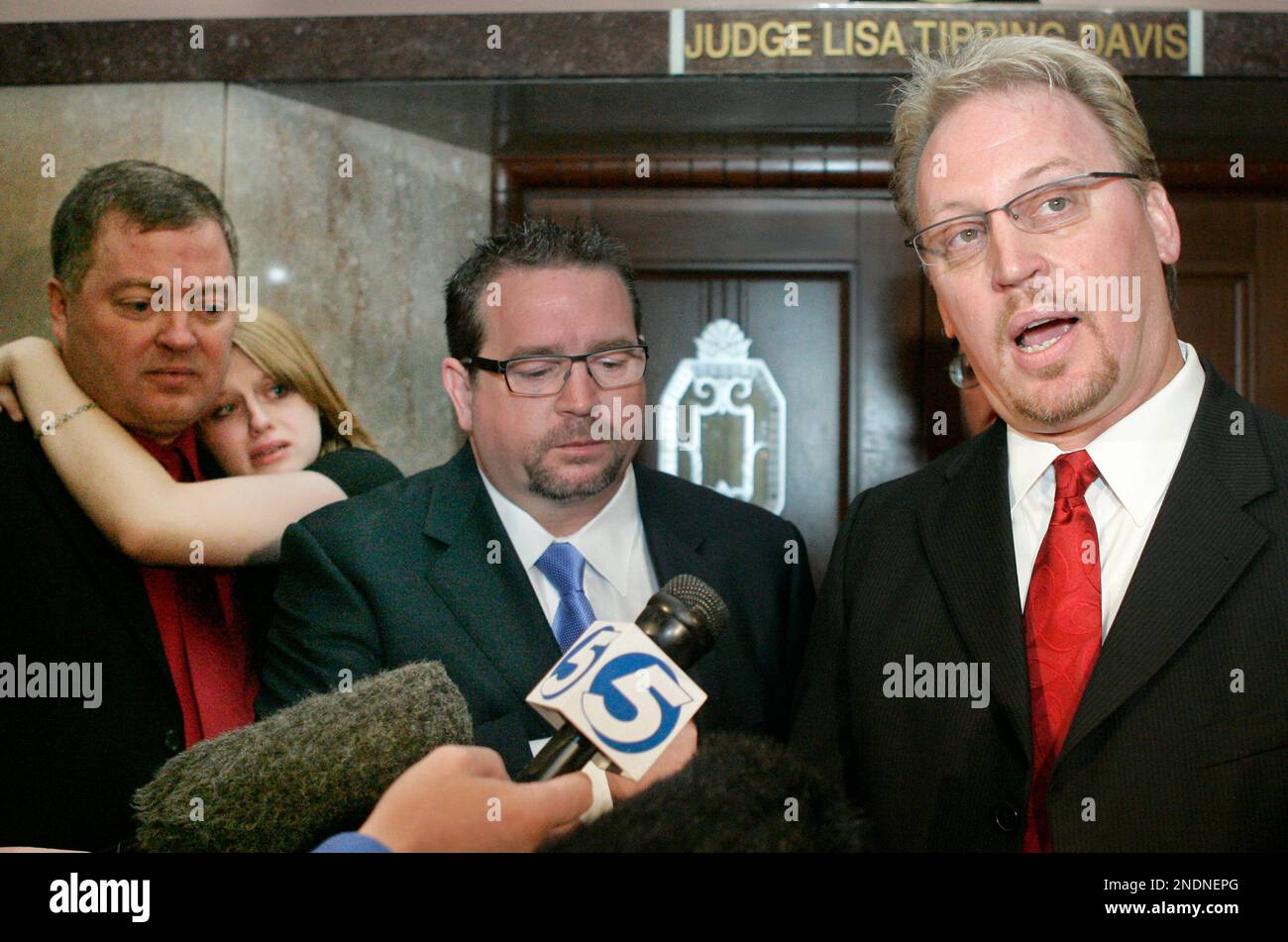 Terry Rowland, right, brother of Kevin Rowland, left, gives a statement ...