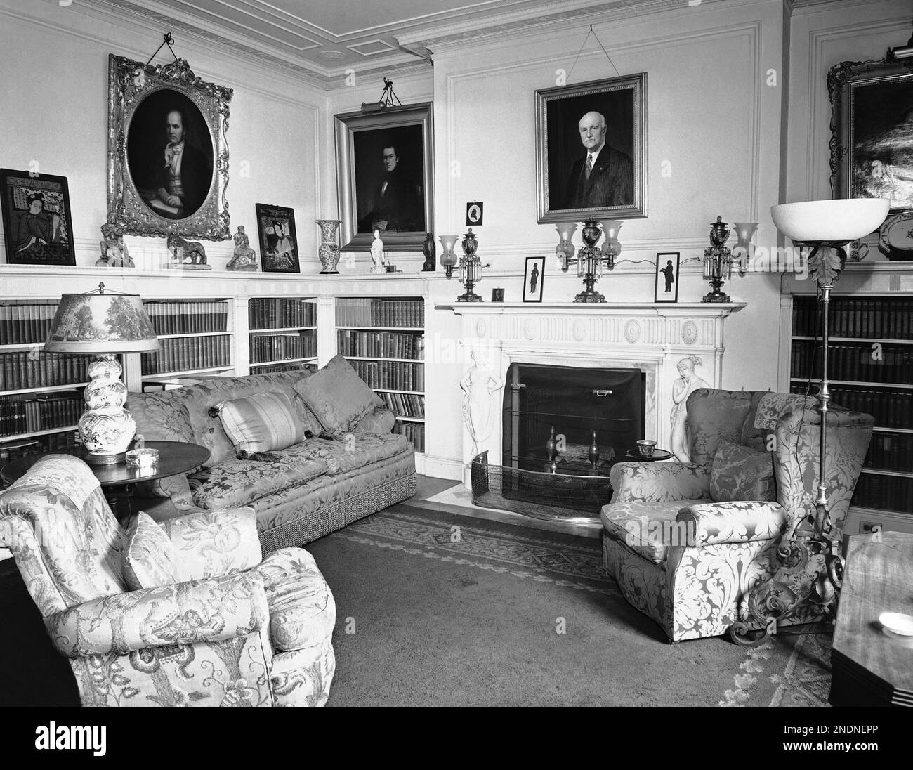The corner of the spacious library adjoining the master bedroom at ...