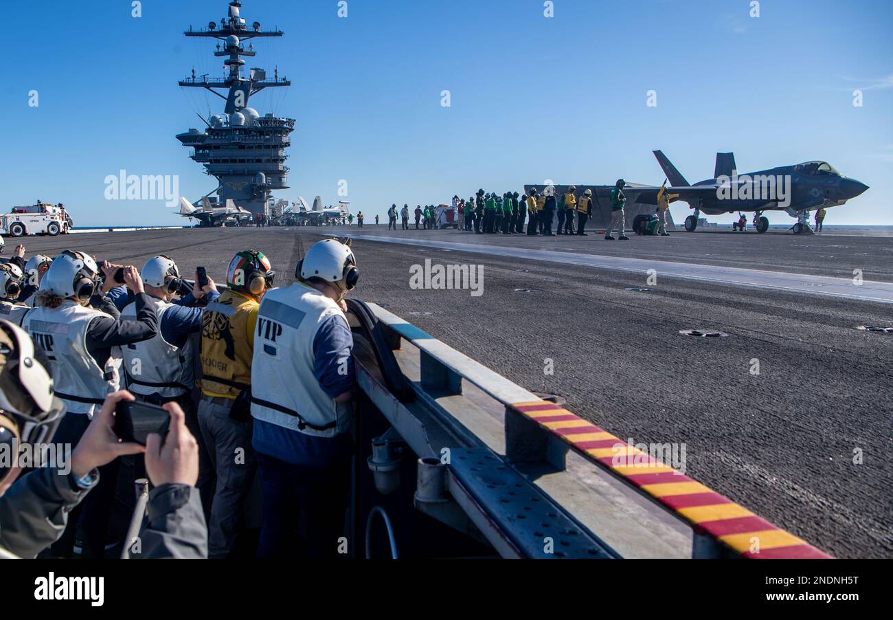 30203-N-EE352-1141 PACIFIC OCEAN (Feb. 3, 2023) Visitors from the Office of Legislative Affairs ...