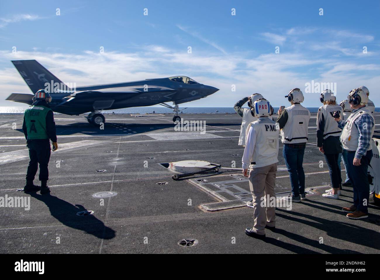 230203-N-EE352-1042 PACIFIC OCEAN (Feb. 3, 2023) Visitors from the Office of Legislative Affairs ...