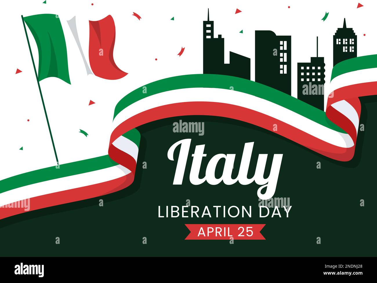 Italy Liberation Day Illustration with Holiday Celebrate on April 25 ...