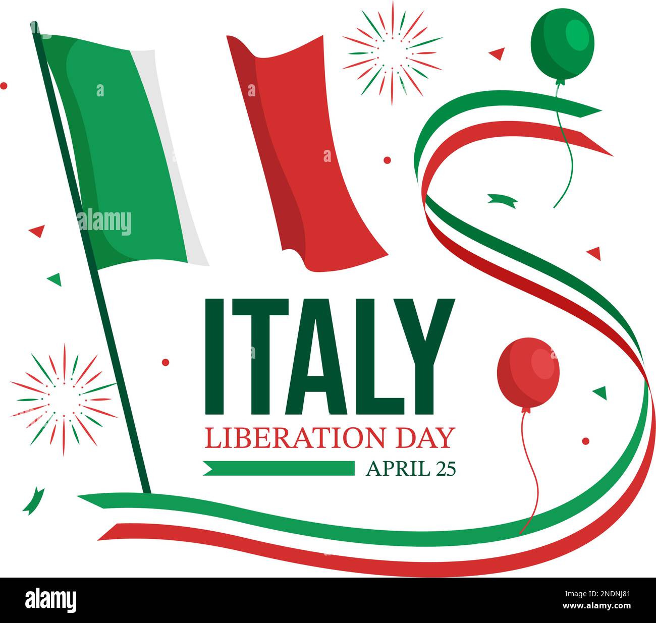 Italy Liberation Day Illustration with Holiday Celebrate on April 25 ...