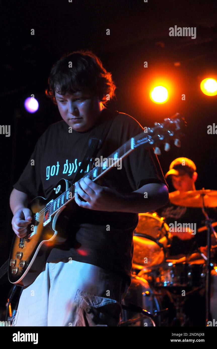14-year-old Max Etling and the band Punks and Drunks perform during the ...