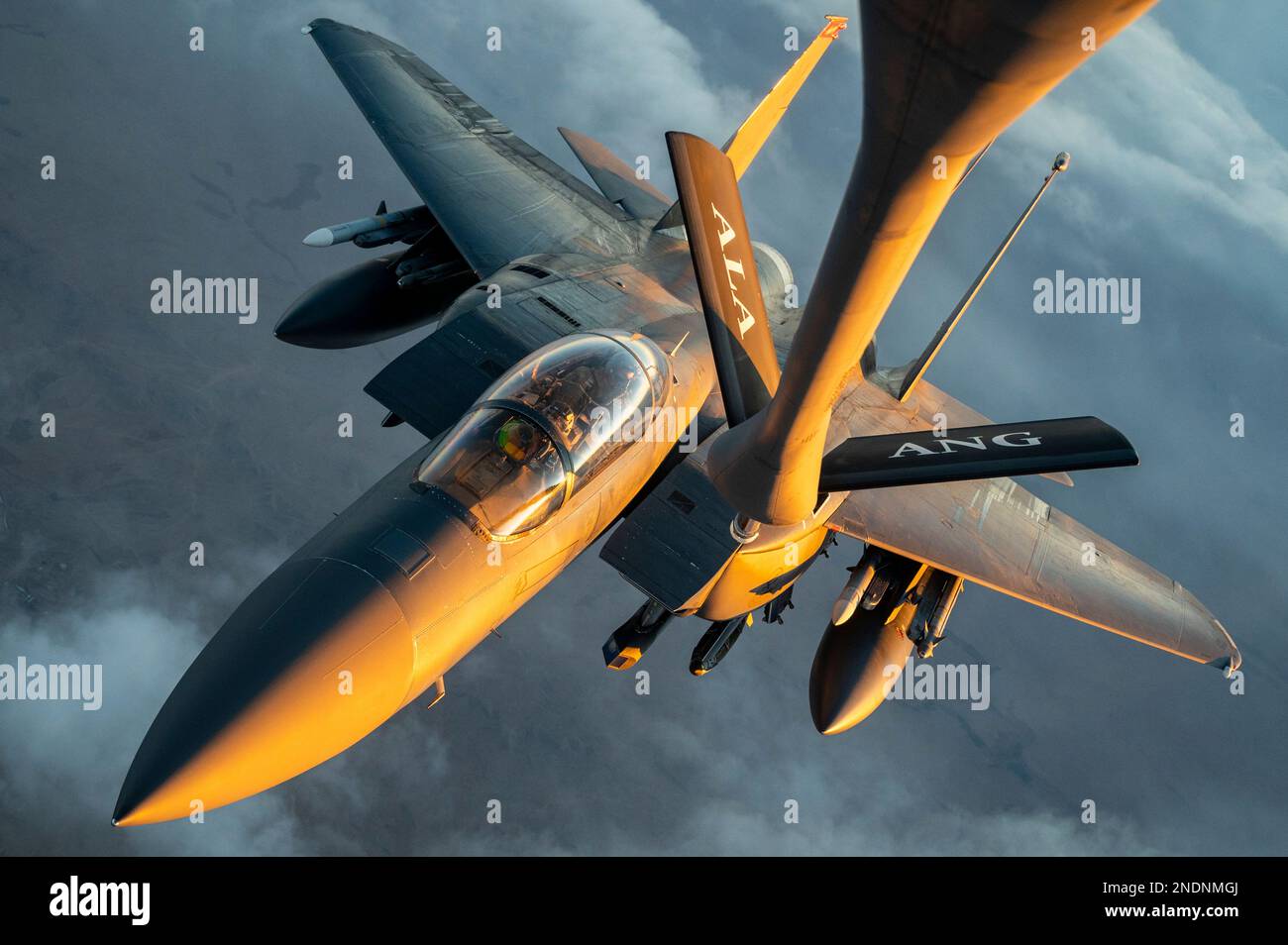 A U.S. Air Force F-15E Strike Eagle assigned to the 389th Expeditionary ...