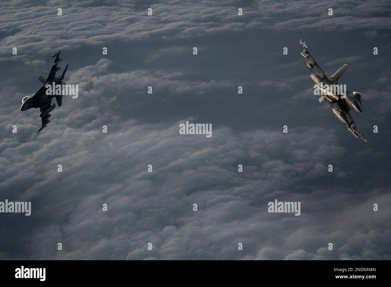 U.S. Air Force F-16 Fighting Falcons assigned to the 77th Expeditionary ...