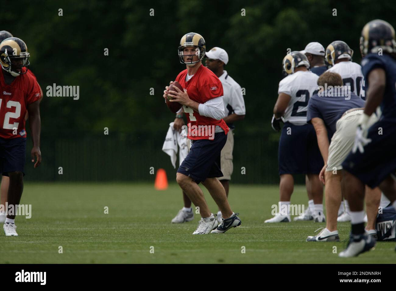 St. Louis Rams quarterback A.J. Feeley drops back to pass during NFL ...