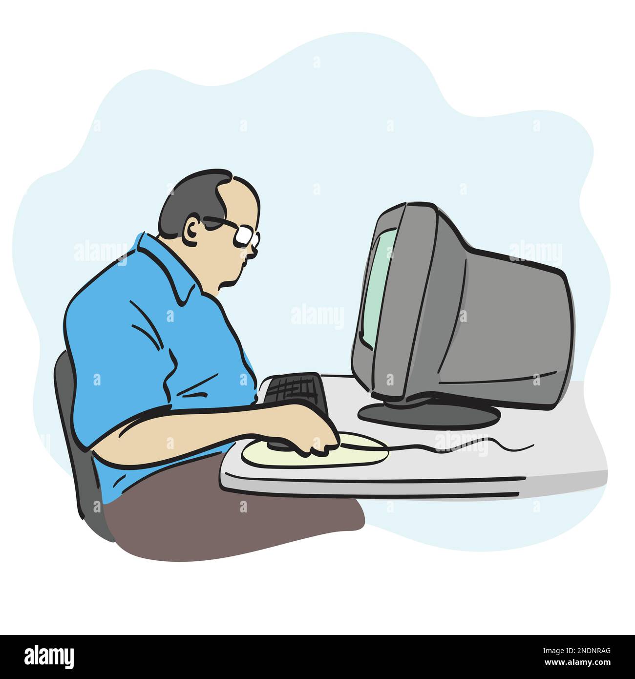 Fat old man Stock Vector Images - Alamy