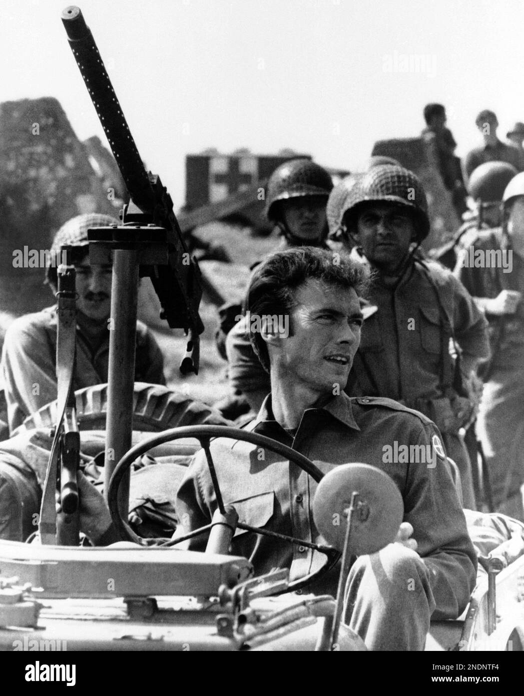 Clint Eastwood filming, The Warriors on location in Yugoslavia, on Oct ...