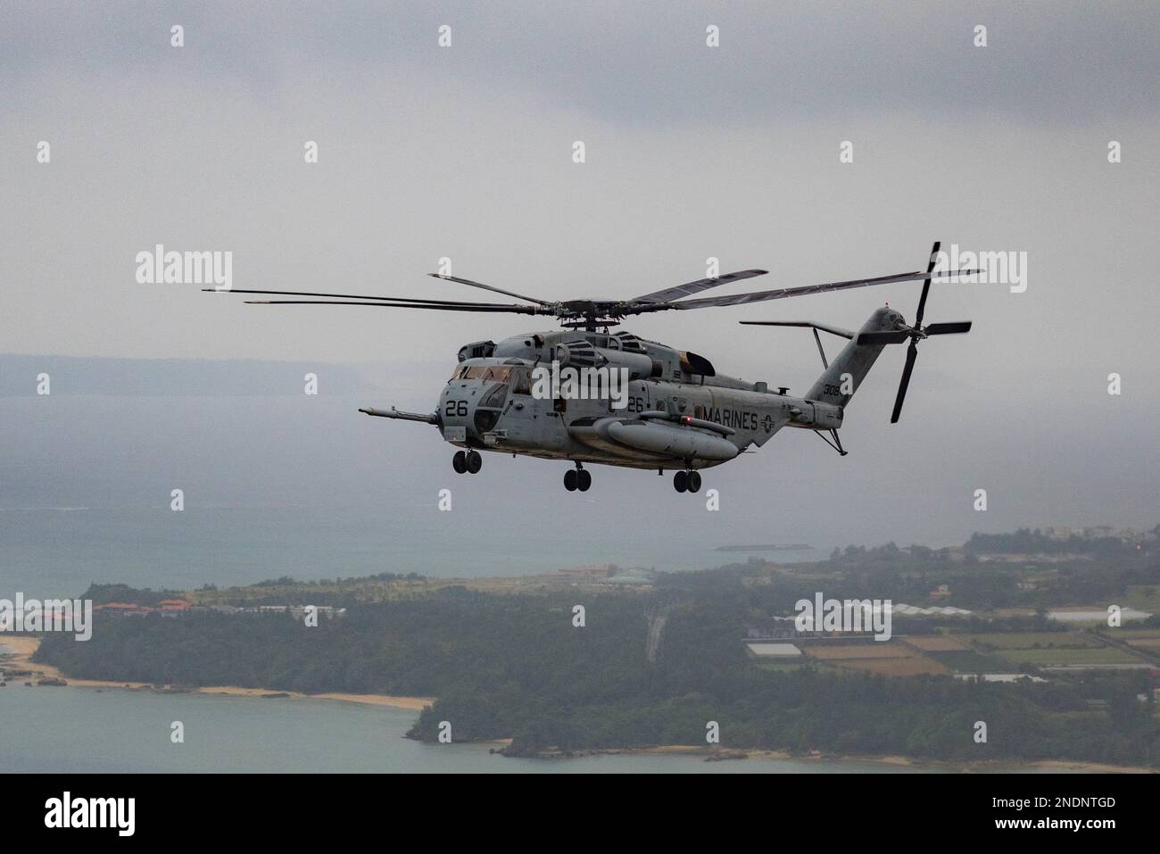 A U.S. Marine Corps CH-53E Super Stallion assigned to 1st Marine ...