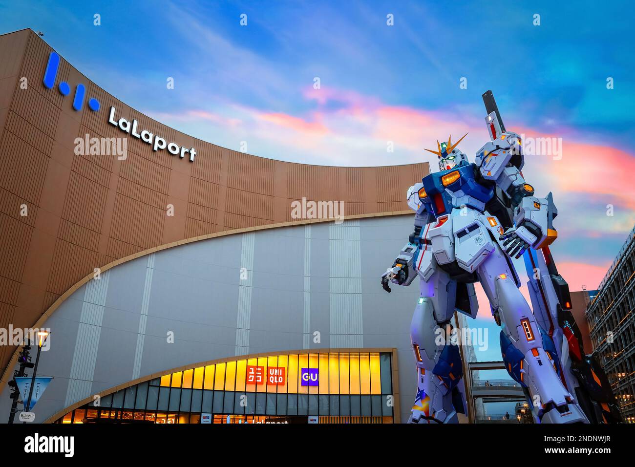 Fukuoka, Japan - Nov 20 2022: Full-size Mobile suit RX-93ffv (Nu) Gundam at the Gundam Park in ...