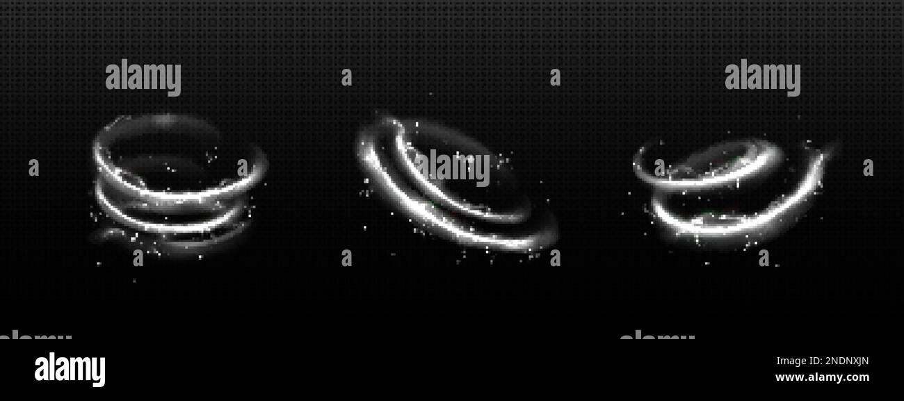 Realistic set of abstract energy spin effect isolated on dark ...