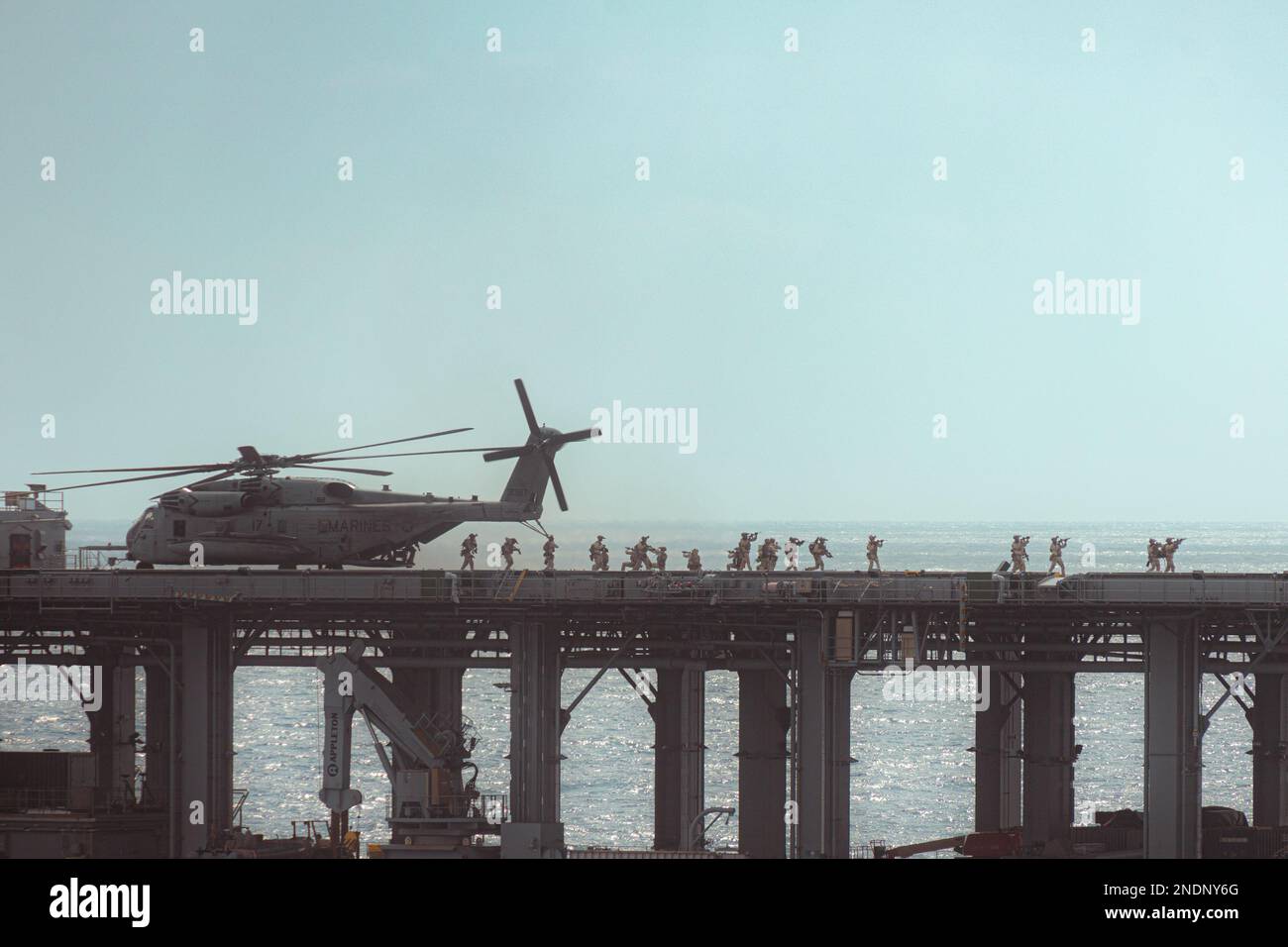 U.S. Marines with the maritime raid force, Battalion Landing Team 1/4 ...