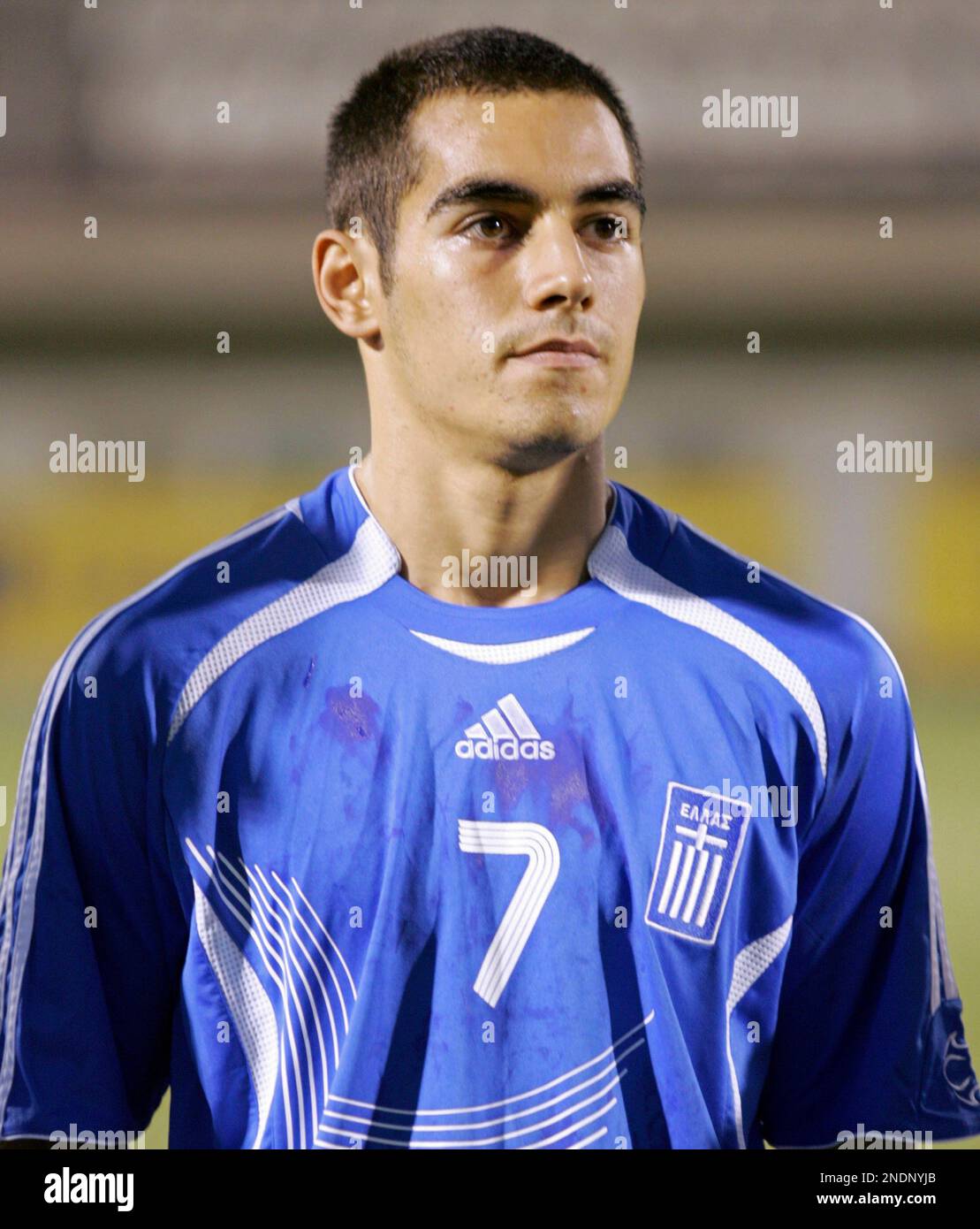 Greek National Team player Stergios Marinos on Sept. 9, 2008. (AP Photo ...