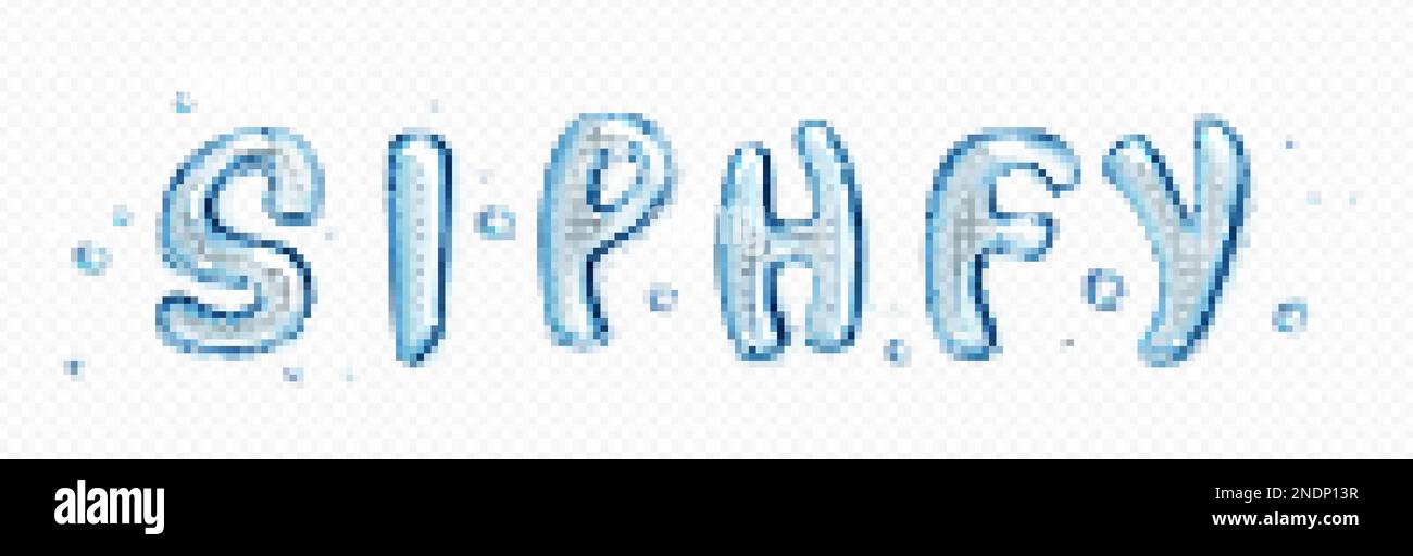 Water type font, liquid letters set. Pure aqua splashes in shape of ...